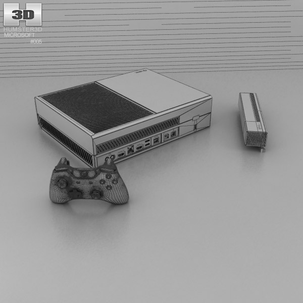 Microsoft X-Box One 720 with Kinect 3D model - Download Game Console on ...