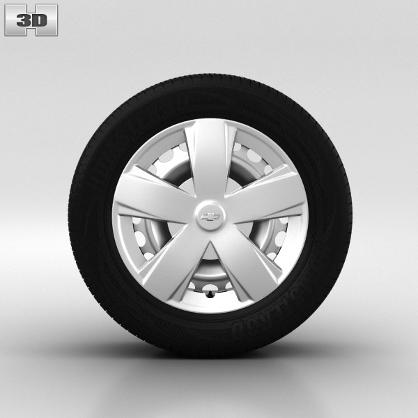 Chevrolet Aveo Wheel 15 inch 001 3D model - Download Wheels on 3DModels.org