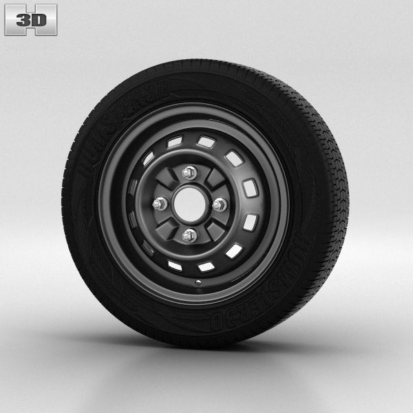 Daewoo Matiz Wheel 13 inch 001 3D model - Download Wheels on 3DModels.org