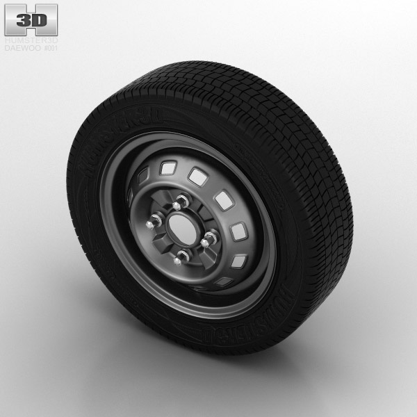 Daewoo Matiz Wheel 13 inch 001 3D model - Download Wheels on 3DModels.org