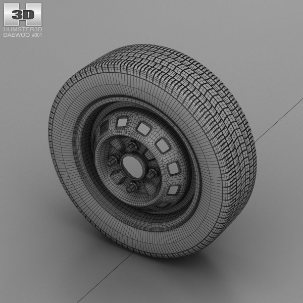 Daewoo Matiz Wheel 13 inch 001 3D model - Download Wheels on 3DModels.org