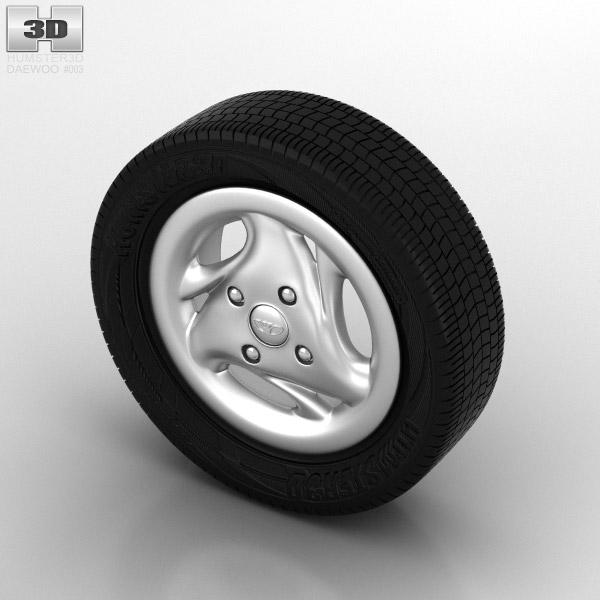 Daewoo Matiz Wheel 13 inch 003 3D model - Download Wheels on 3DModels.org