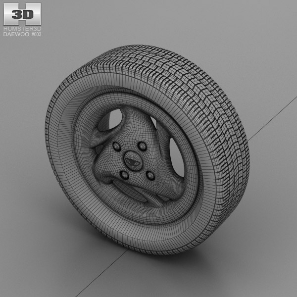 Daewoo Matiz Wheel 13 inch 003 3D model - Download Wheels on 3DModels.org