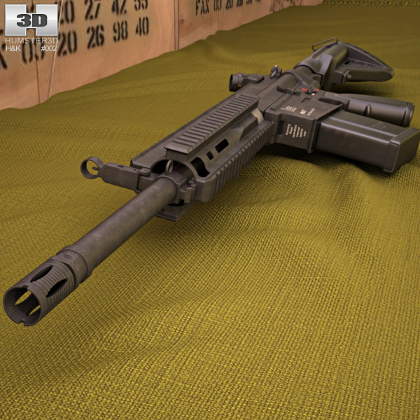 黑克勒与科赫 HK417 精确射手步枪 3D模型 - 下载 步枪 开启 3DModels.org
