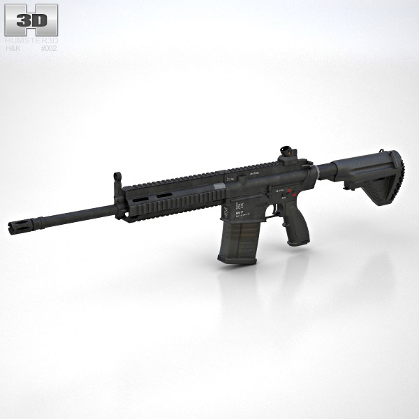 黑克勒与科赫 HK417 精确射手步枪 3D模型 - 下载 步枪 开启 3DModels.org
