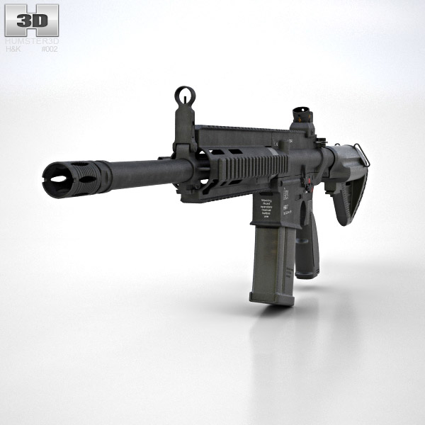 黑克勒与科赫 HK417 精确射手步枪 3D模型 - 下载 步枪 开启 3DModels.org