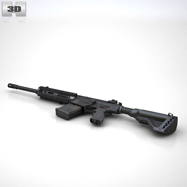 黑克勒与科赫 HK417 精确射手步枪 3D模型 - 下载 步枪 开启 3DModels.org