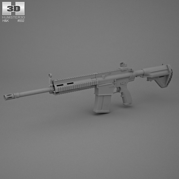 黑克勒与科赫 HK417 精确射手步枪 3D模型 - 下载 步枪 开启 3DModels.org