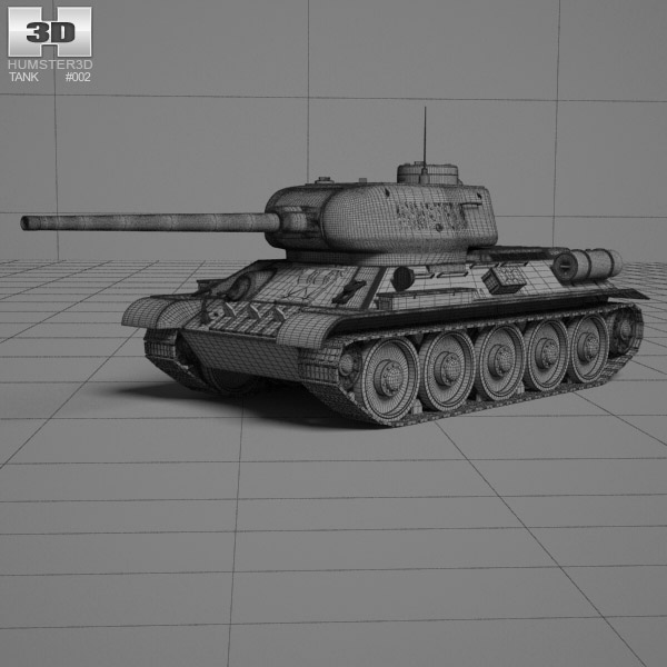 T-34-85 3D model - Download Tank on 3DModels.org