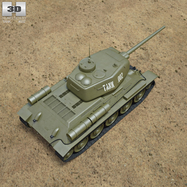 T-34-85 3D model - Download Tank on 3DModels.org