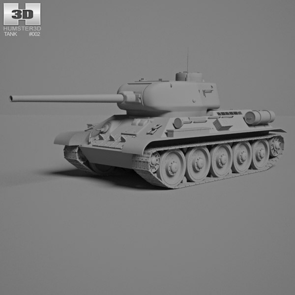 T-34-85 3D model - Download Tank on 3DModels.org