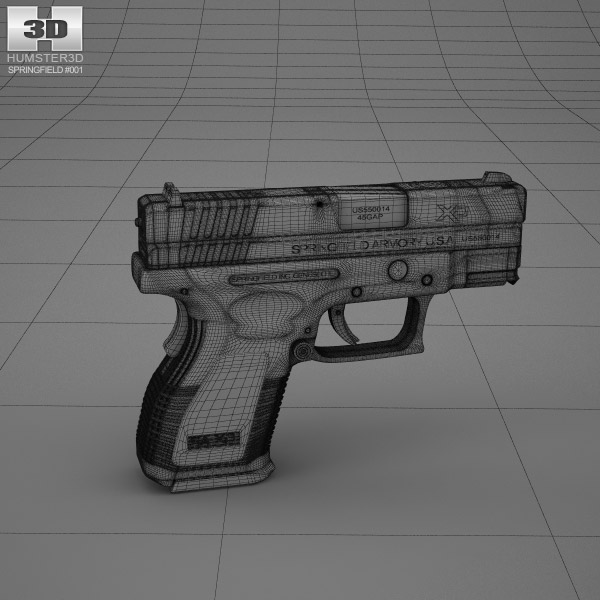 Springfield Armory XD (HS2000) 3.5 inch sub-compact 3D model - Download ...