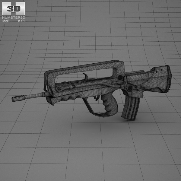 FAMAS G2 法国突击步枪 3D模型 - 下载 突击步枪 on 3DModels.org