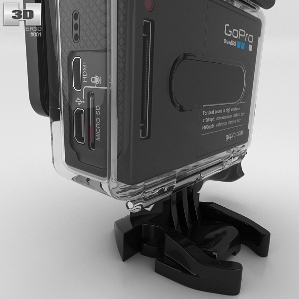 GoPro HERO3+ 运动相机 3D模型 - 下载 照相机 开启 3DModels.org