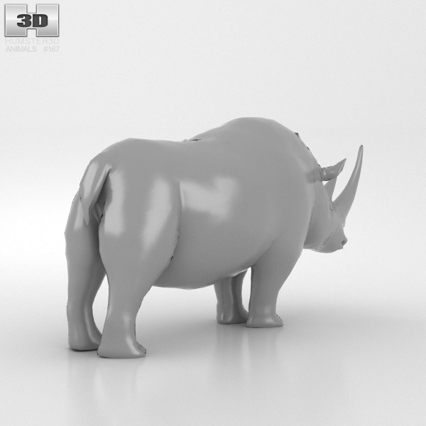 Woolly Rhinoceros Low Poly 3D model - Download Mammals on 3DModels.org