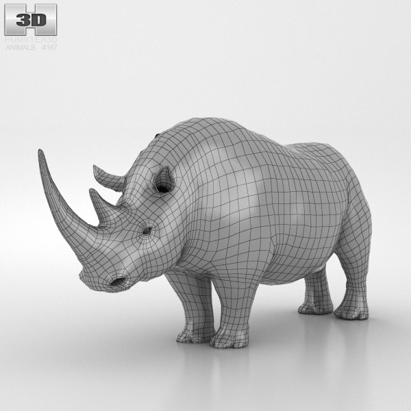 Woolly Rhinoceros Low Poly 3D model - Download Mammals on 3DModels.org
