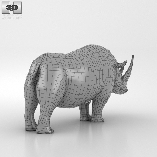 Woolly Rhinoceros Low Poly 3D model - Download Mammals on 3DModels.org
