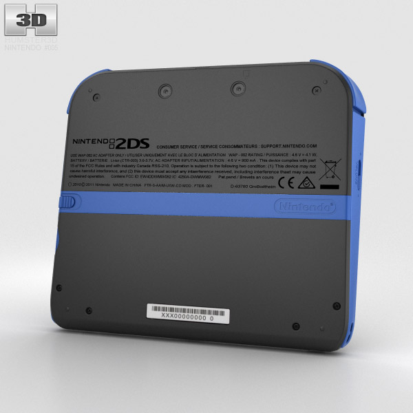 Nintendo 2DS Black + Blue 3D model - Download Game Console on 3DModels.org