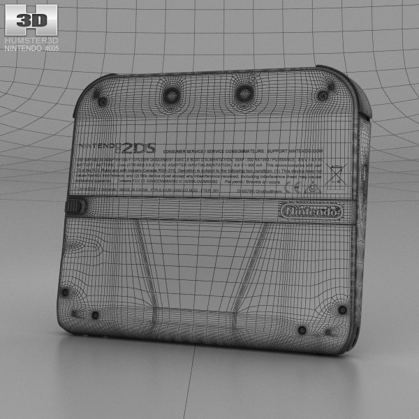 Nintendo 2DS Black + Blue 3D model - Download Game Console on 3DModels.org
