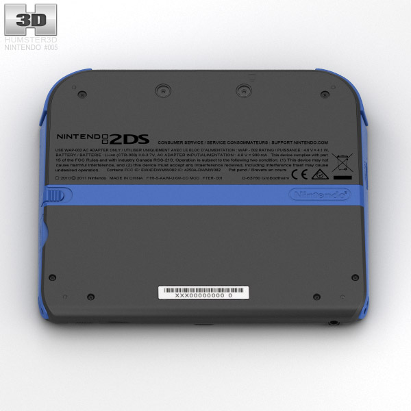 Nintendo 2DS Black + Blue 3D model - Download Game Console on 3DModels.org