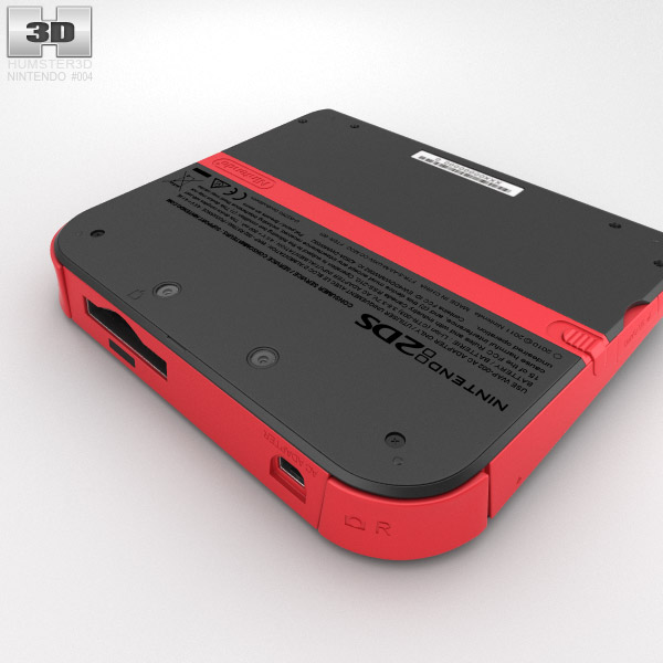 Nintendo 2DS Black + Red 3D model - Download Game Console on 3DModels.org