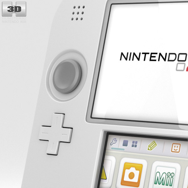 Nintendo 2DS White + Red 3D model - Download Game Console on 3DModels.org