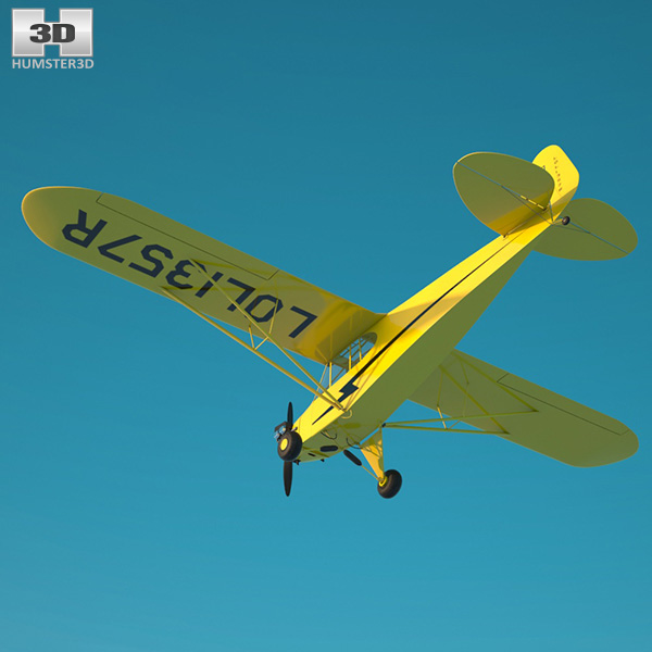 Piper J-3 Cub 3D model - Download Light Aircraft on 3DModels.org