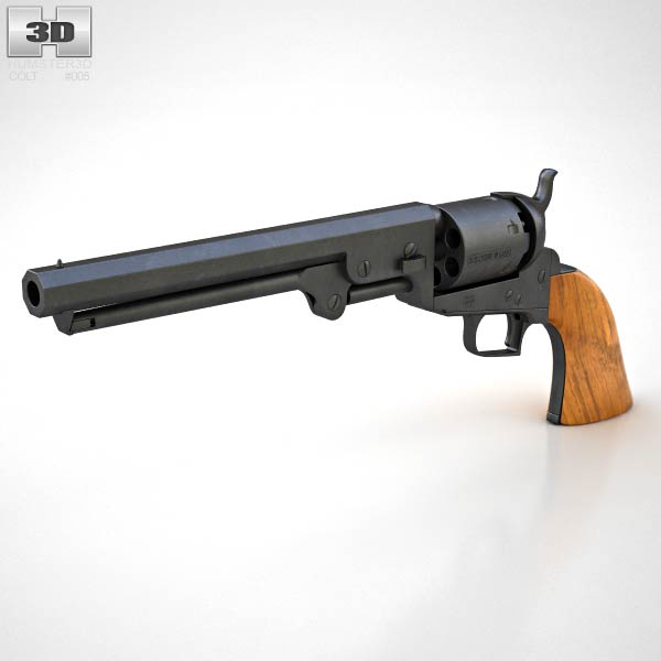 콜트 1851 네이비 리볼버 3D 모델 - 다운로드 리볼버 on 3DModels.org