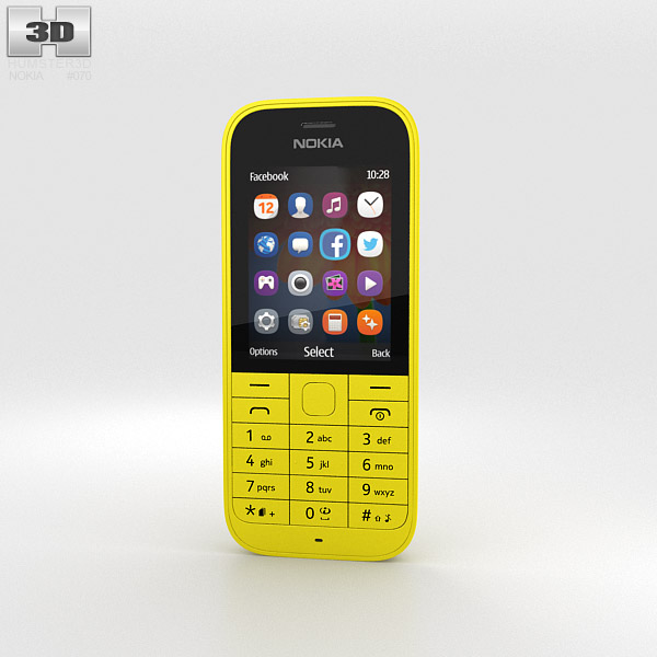 Nokia 220 Yellow 3D model - Download Phones on 3DModels.org