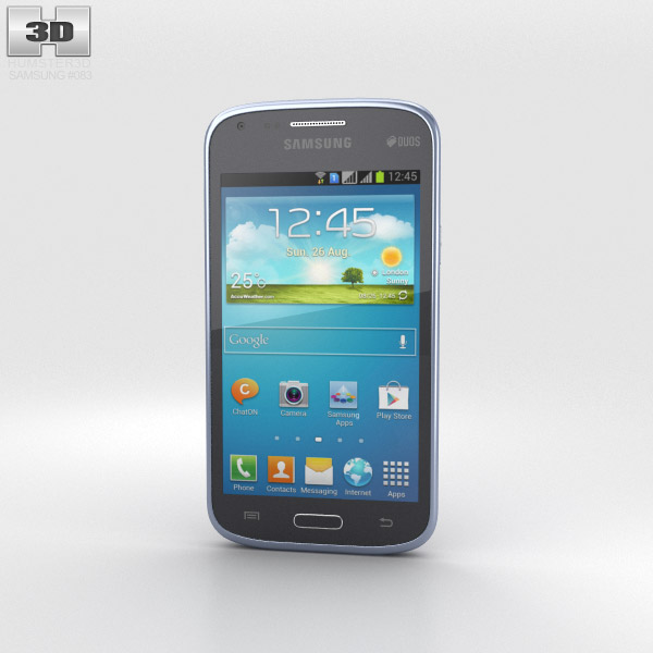Samsung Galaxy Core Metallic Blue 3D model - Download Phones on ...