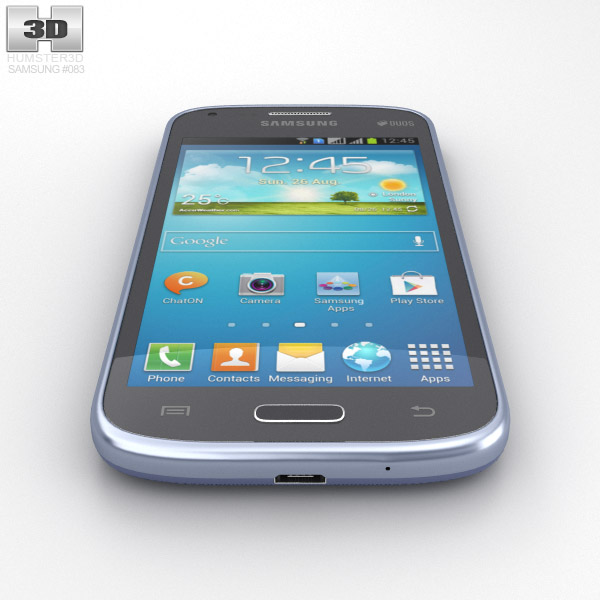 Samsung Galaxy Core Metallic Blue 3D model - Download Phones on ...