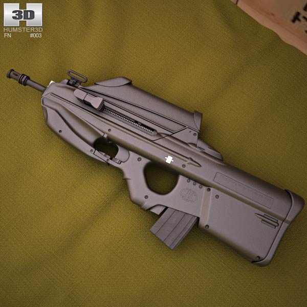 FN F2000突击步枪 3D模型 - 下载 突击步枪 开启 3DModels.org