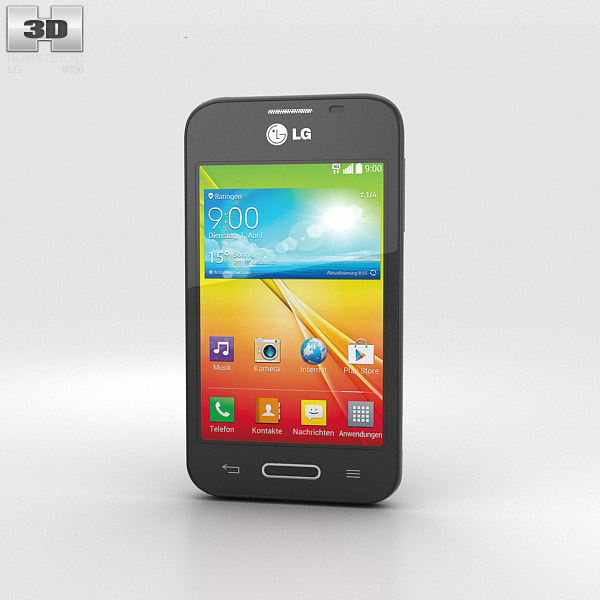 LG L40 Black 3D model - Download Phones on 3DModels.org