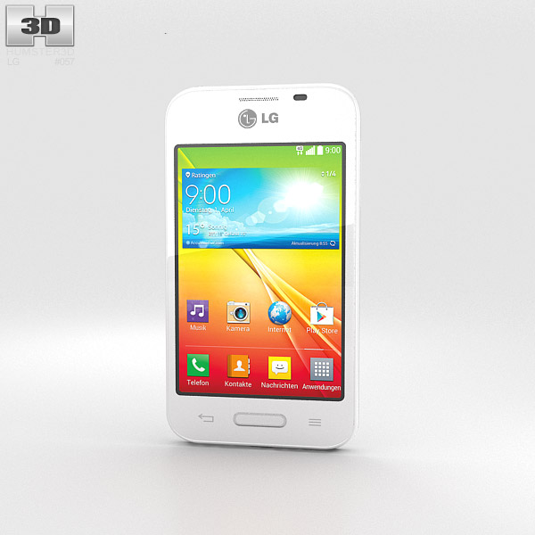 LG L40 White 3D model - Download Phones on 3DModels.org
