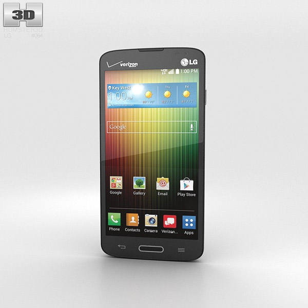 LG Lucid 3 VS876 Black 3D model - Download Phones on 3DModels.org