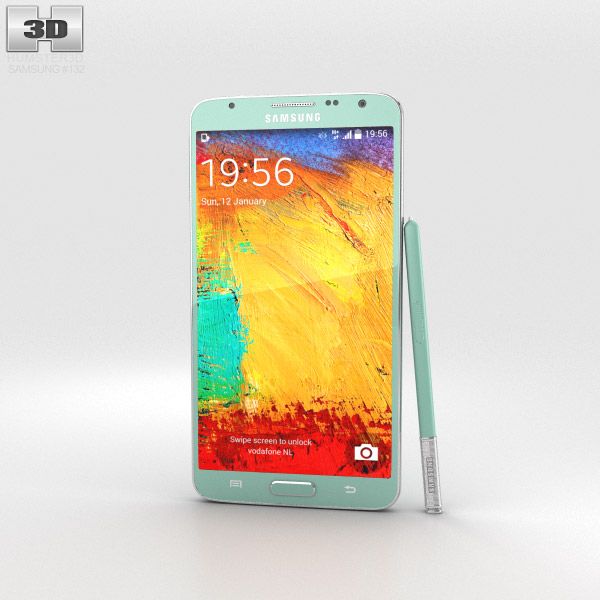Samsung Galaxy Note 3 Neo Mint Green 3D model - Download Phones on ...
