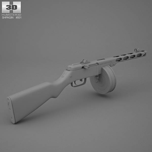 PPSh-41 3D model - Download Submachine Gun on 3DModels.org