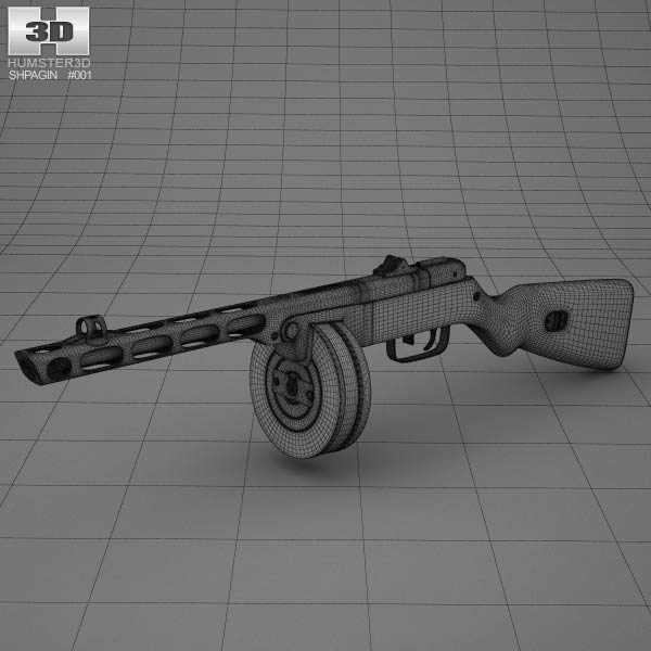 PPSh-41 3D model - Download Submachine Gun on 3DModels.org