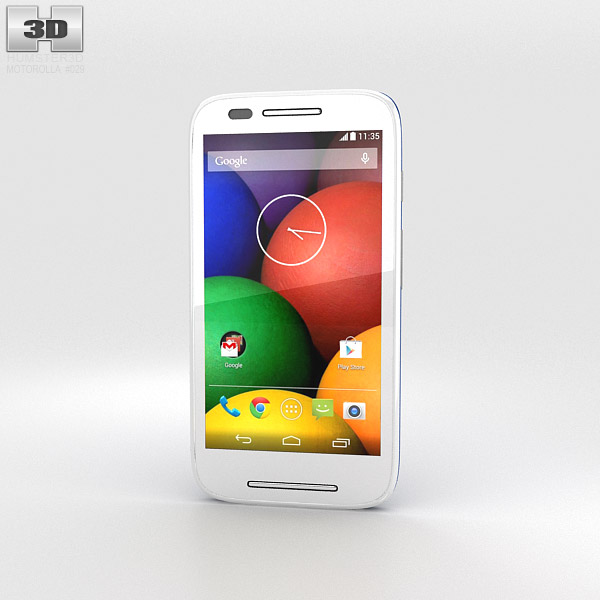 Motorola Moto E Royal Blue & White 3D model - Download Phones on ...