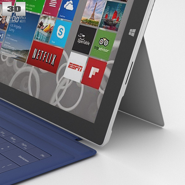 Microsoft Surface Pro 3 con Funda Azul Modelo 3D - Descargar Tableta ...