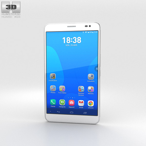 Huawei MediaPad X1 Snow White 3D model - Download Tablet on 3DModels.org