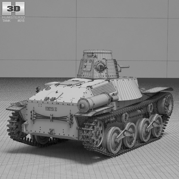 Type 95 Ha-Go 3D model - Download Tank on 3DModels.org