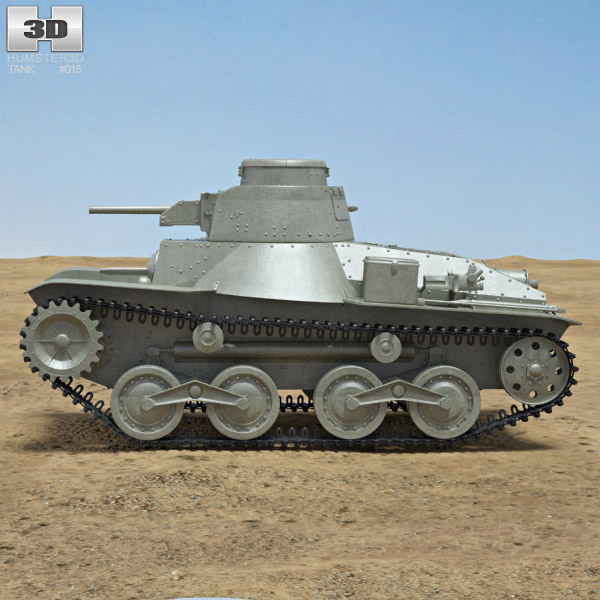 Type 95 Ha-Go 3D model - Download Tank on 3DModels.org