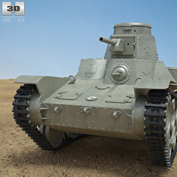 Type 95 Ha-Go 3D model - Download Tank on 3DModels.org