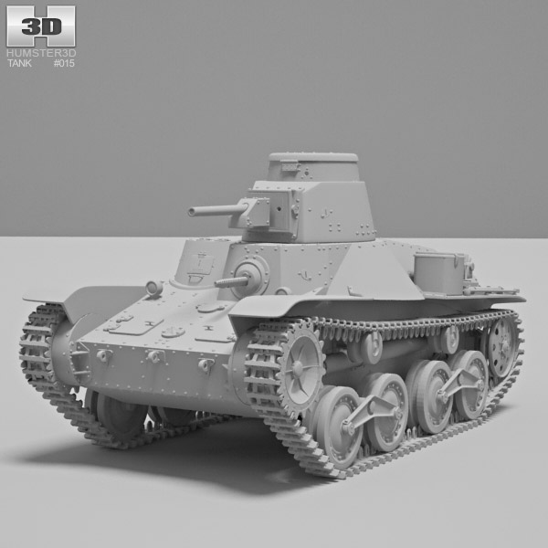 Type 95 Ha-Go 3D model - Download Tank on 3DModels.org