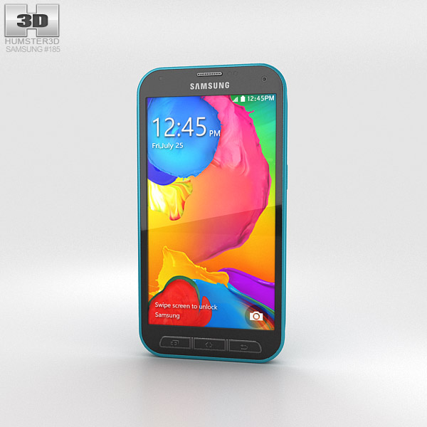Samsung Galaxy S5 Sport Electric Blue 3D model - Download Phones on ...