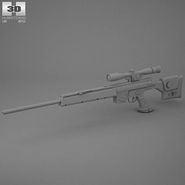 Heckler & Koch PSG1 3D model - Download Rifle on 3DModels.org