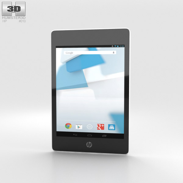 HP Slate 8 Pro White 3D model - Download Tablet on 3DModels.org