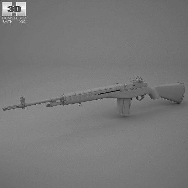 M14军用步枪 3D模型 - 下载 步枪 开启 3DModels.org