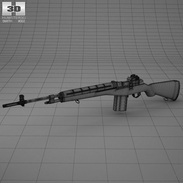 M14军用步枪 3D模型 - 下载 步枪 开启 3DModels.org